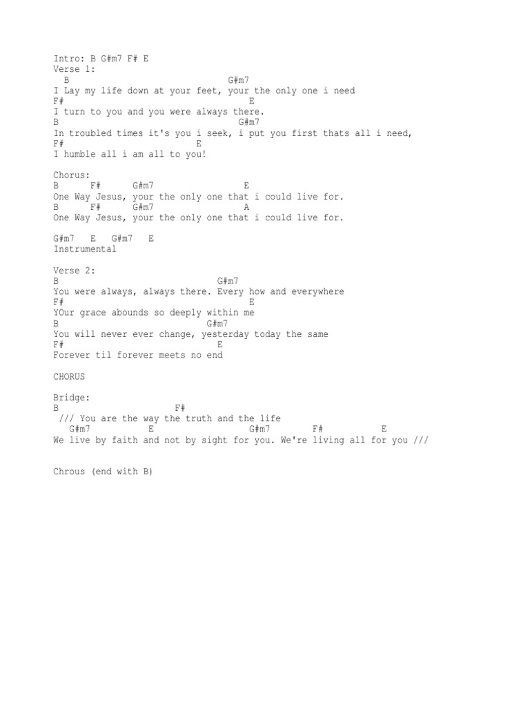 One Way Jesus Chords | PDF