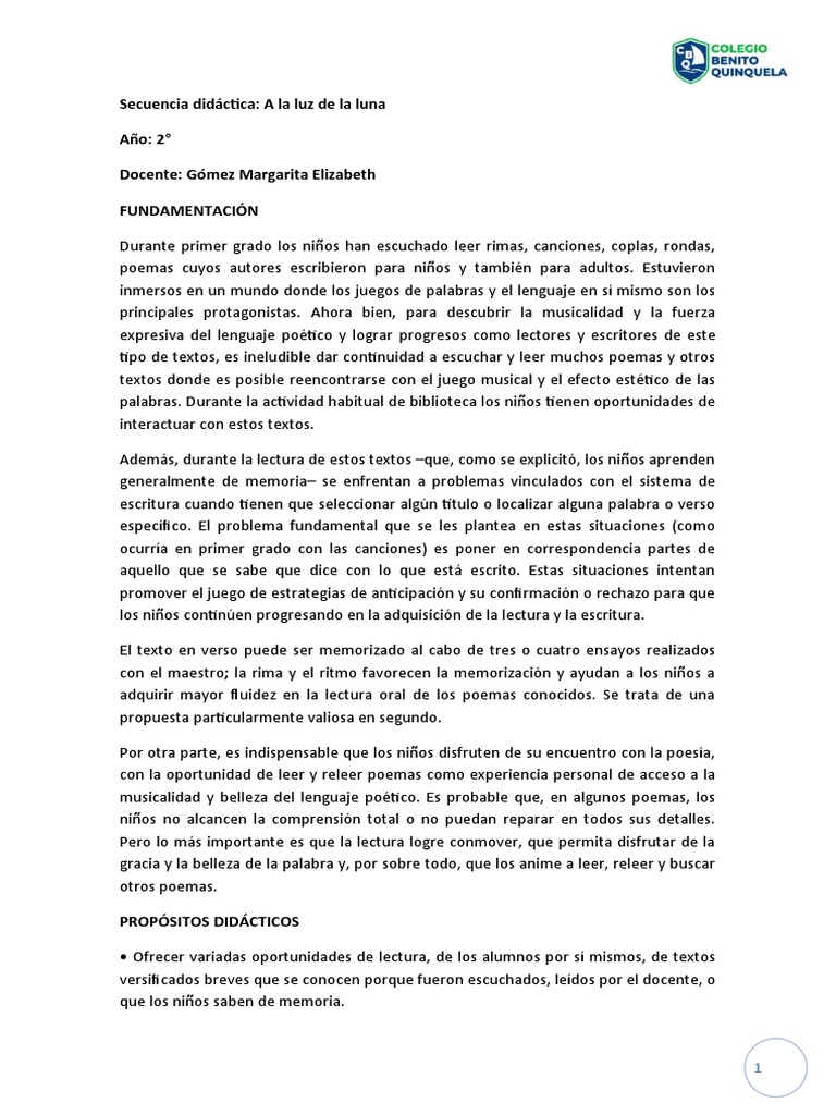 Secuencia Didáctica Poesia | PDF | Poesía | Escritura