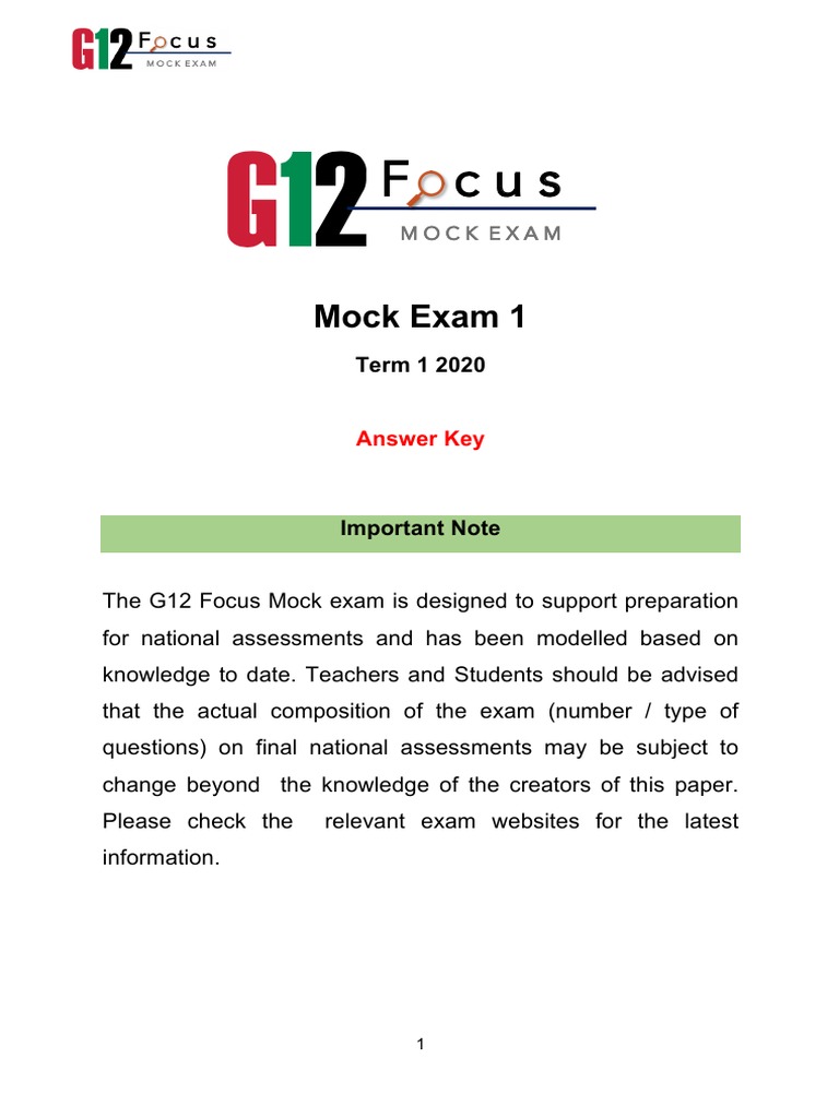 Mock Exam 1: Term 1 2020 | PDF | Cognition | Learning