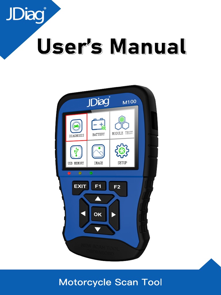 JDiag M100 Motorcycle Diagnostic Tool User Manual | PDF