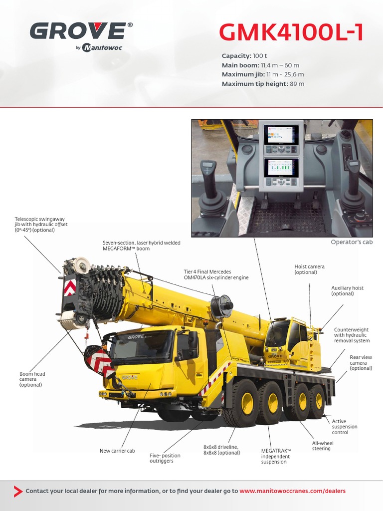 GMK4100L 1 Flyer Metric EN | PDF | Crane (Machine) | Vehicles