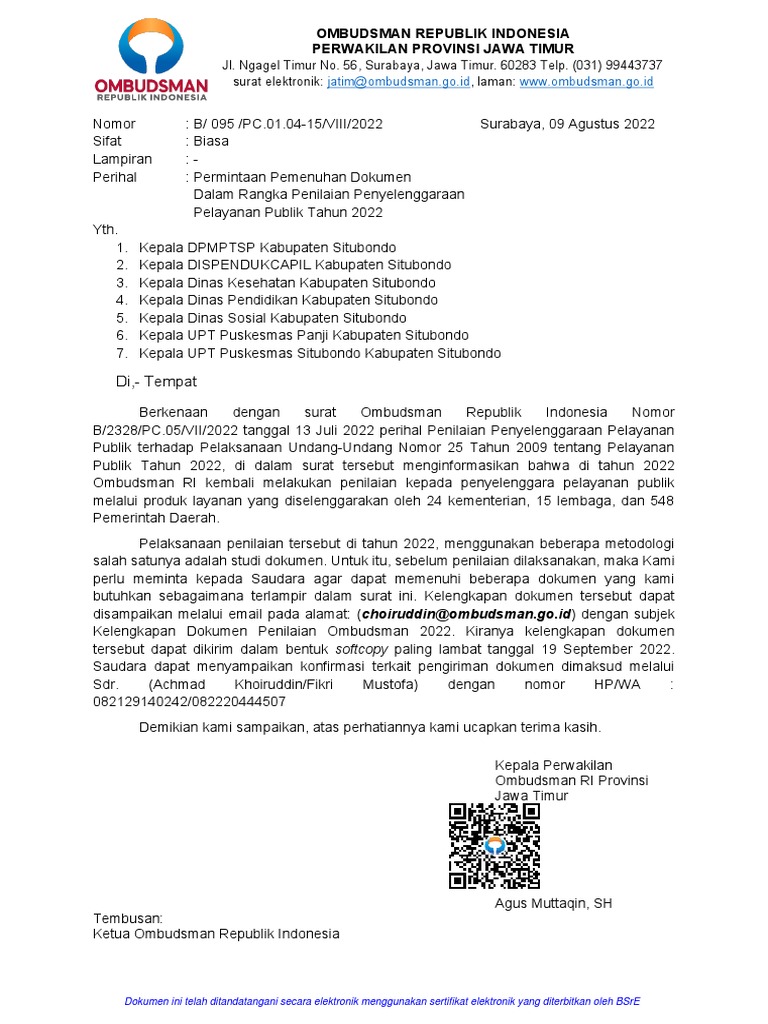 Permintaan Dokumen Ombudsman | PDF