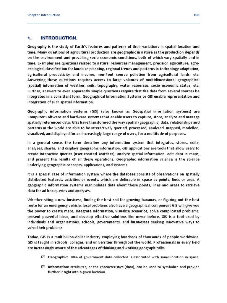 01 GIS - Complete Note | PDF | Geographic Information System | Arc Gis