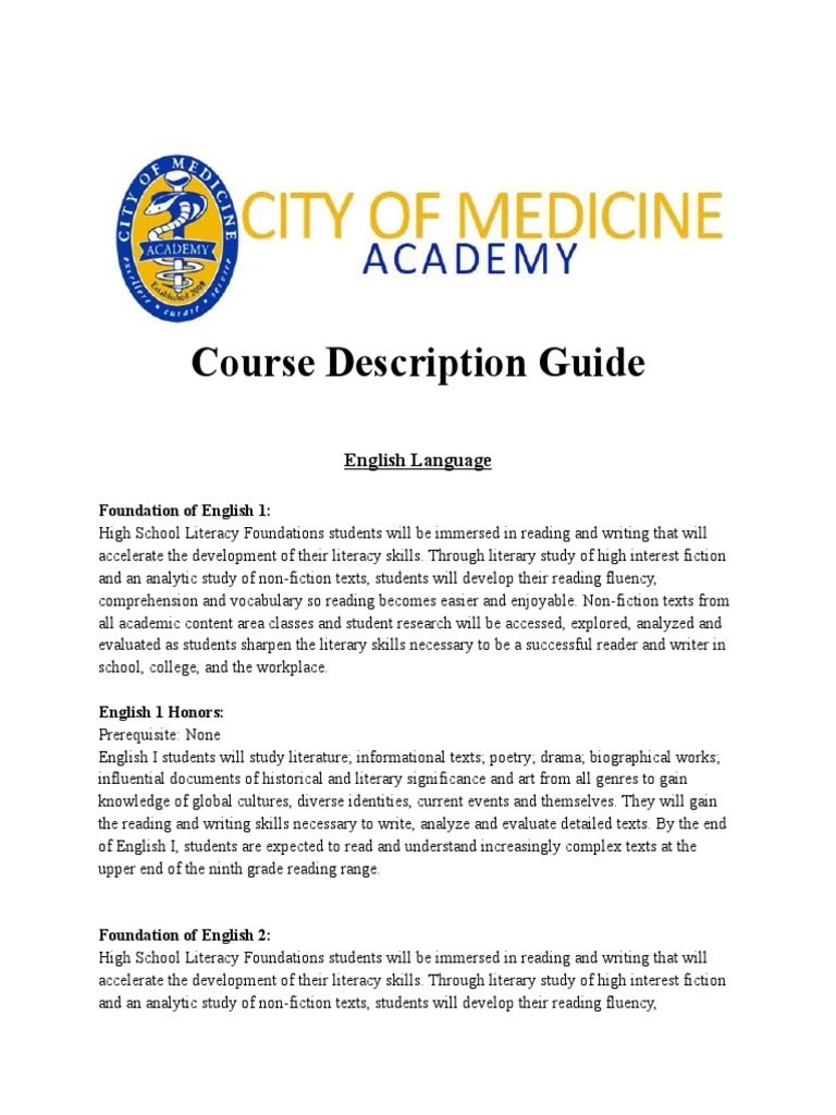cma - course description guide | PDF | Mathematics | English Studies