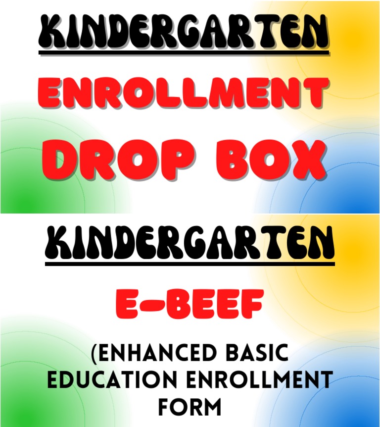 Kindergarten Enrollment Drop Box | PDF