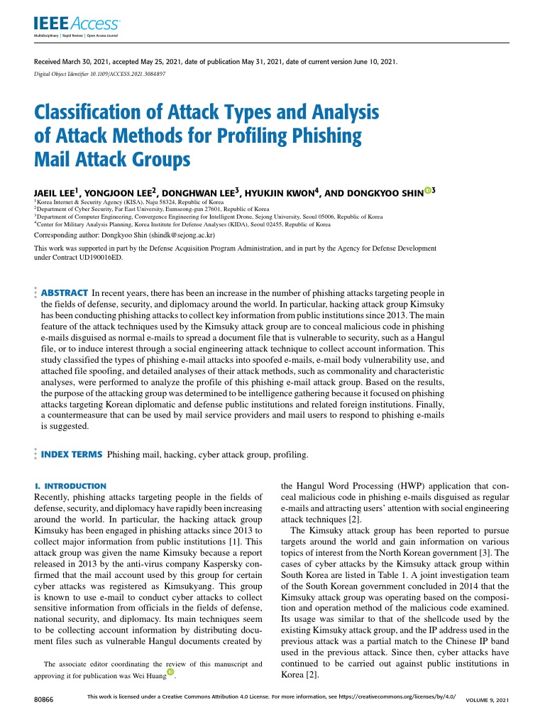 Classification of Attack Types and Analysis of Attack Methods For ...