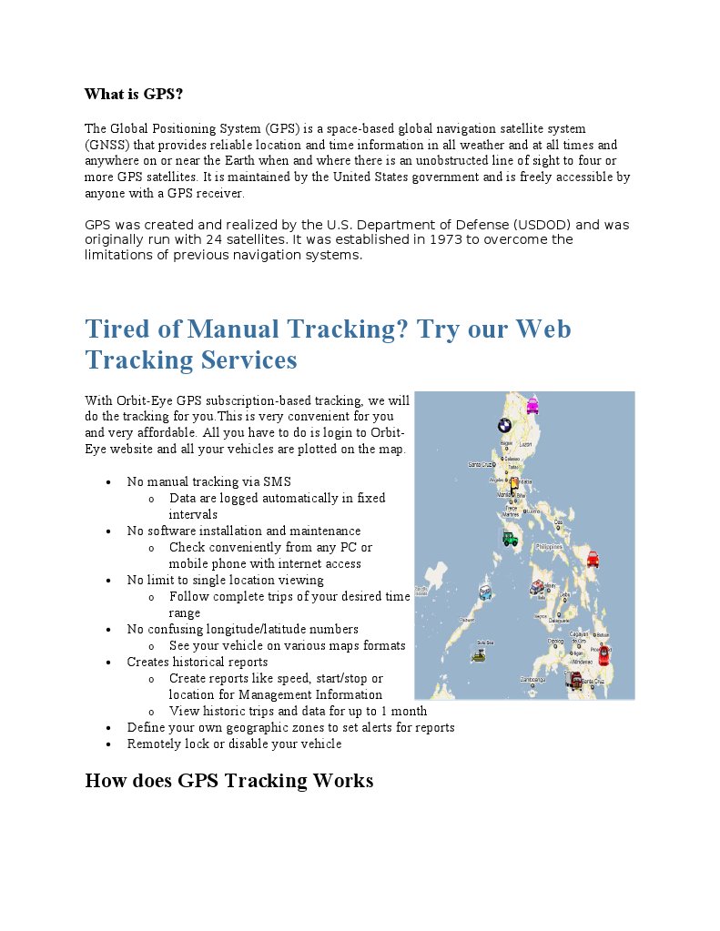 Tired of Manual Tracking? Try Our Web Tracking Services: What Is GPS? | PDF