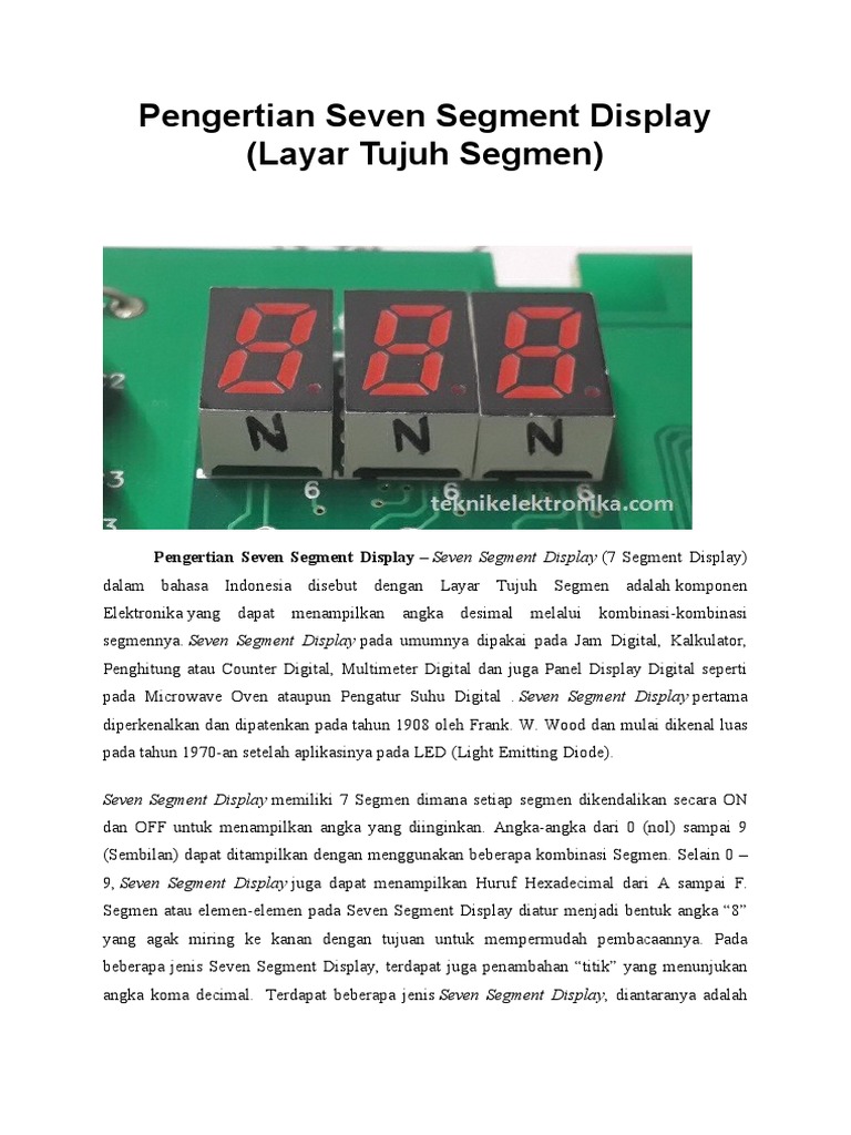 Pengertian Seven Segment Display | PDF