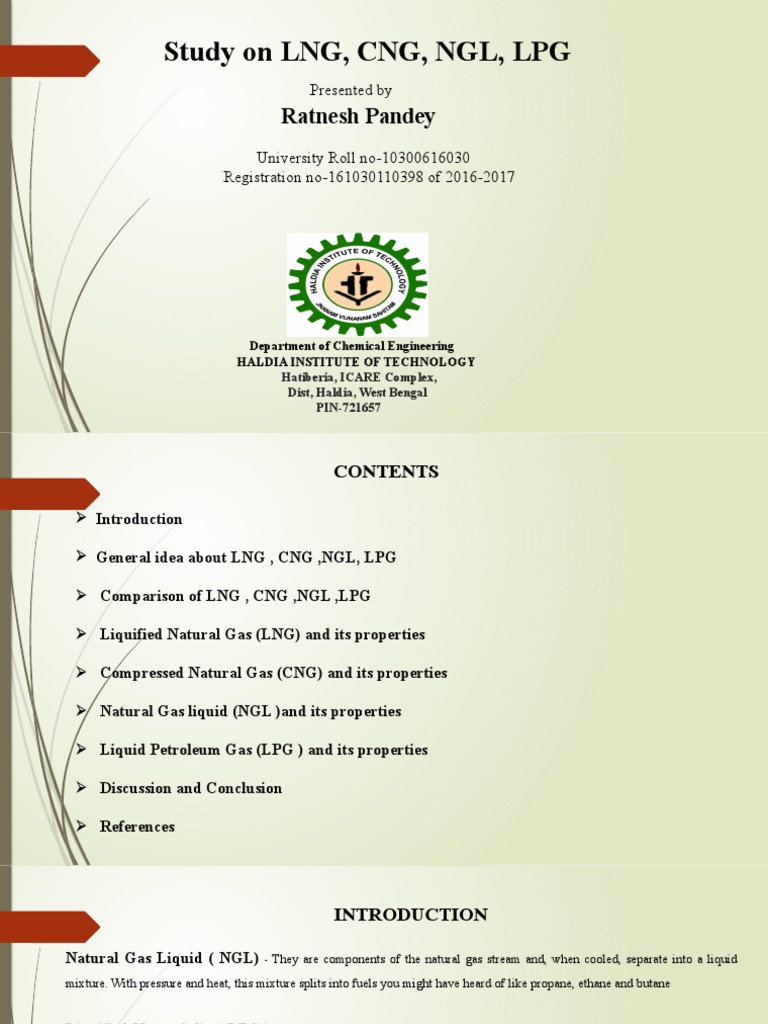 Study On LNG, CNG, NGL, LPG: Ratnesh Pandey | PDF | Liquefied Petroleum ...