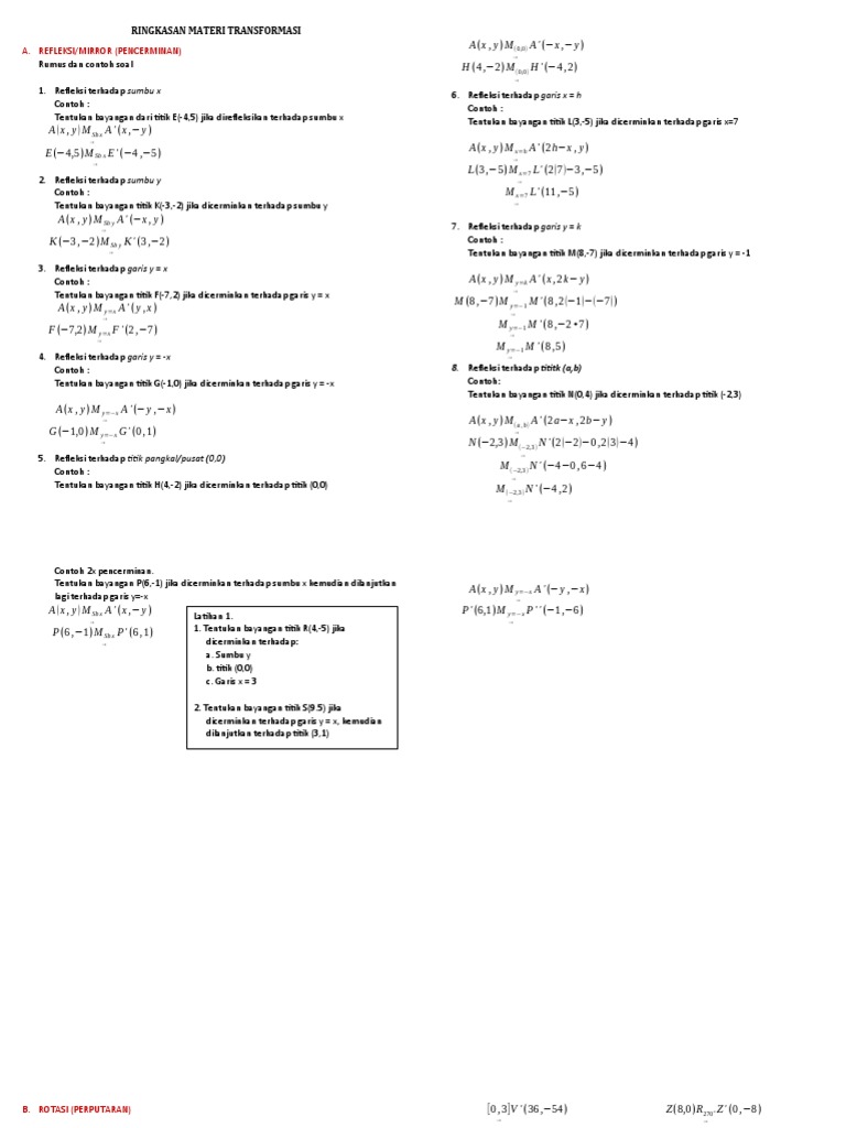 Ringkasan Materi Transformasi | PDF