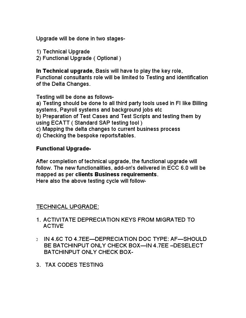 SAP Upgrade: Technical & Functional Steps | PDF