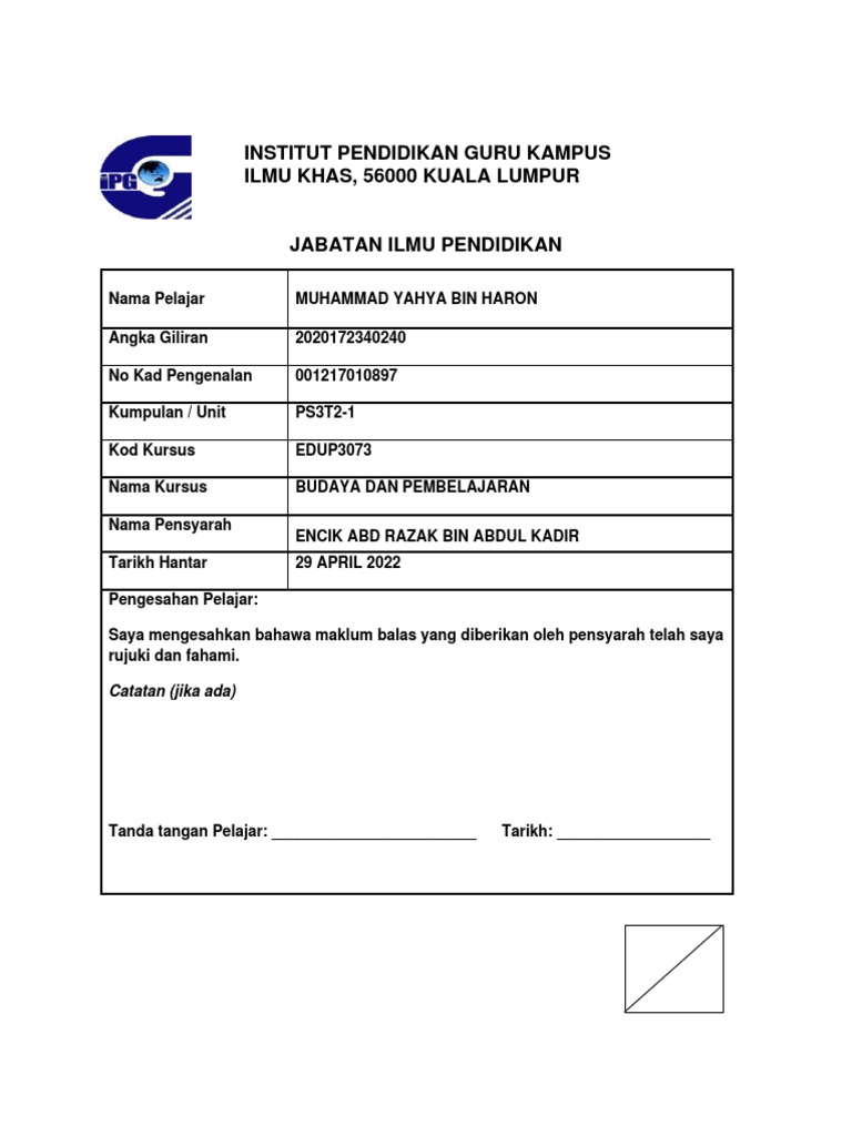 Yahya - Edup3073 - Tugasan 2 | PDF