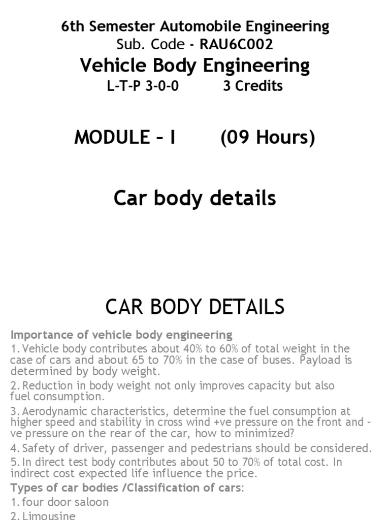 Vehicle Body Engg | PDF | Wind Tunnel | Drag (Physics)