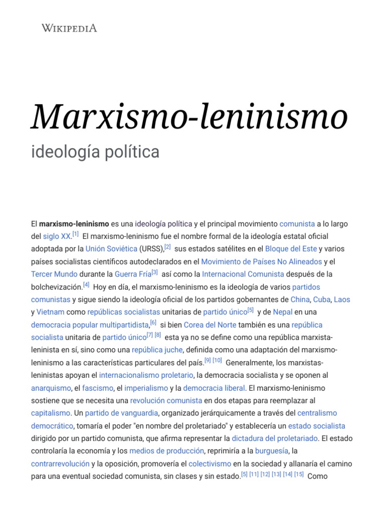 Marxismo-leninismo - Wikipedia, la enciclopedia libre | PDF | Comunismo ...