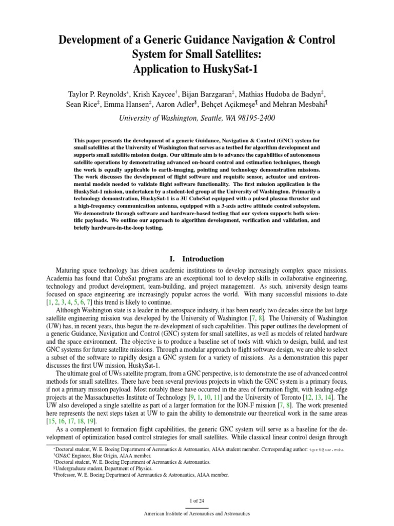 Development of A Generic Guidance Navigation & Control | PDF | Attitude ...