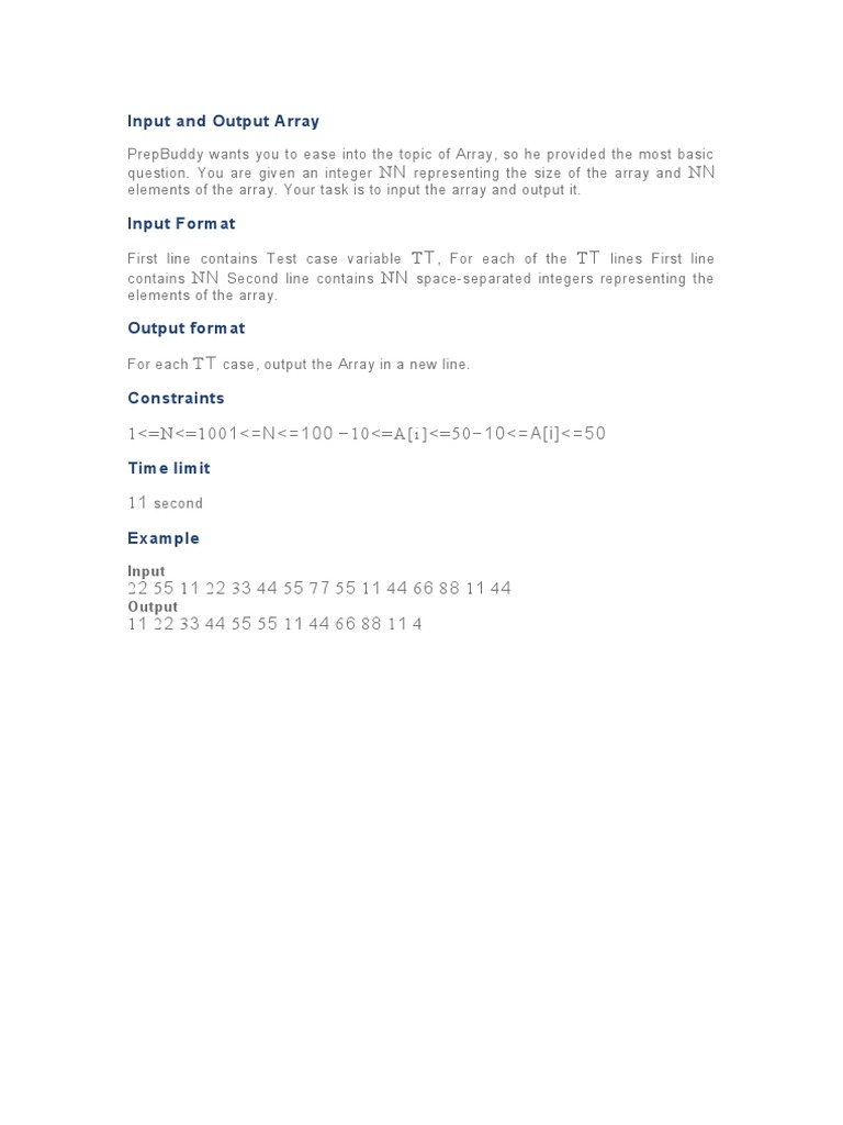 1.input and Output Array | PDF