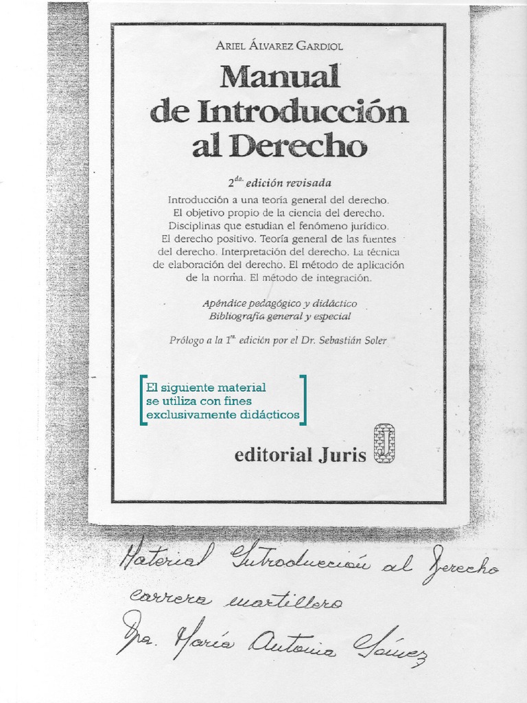 Manual de Introduccion Al Derecho | PDF
