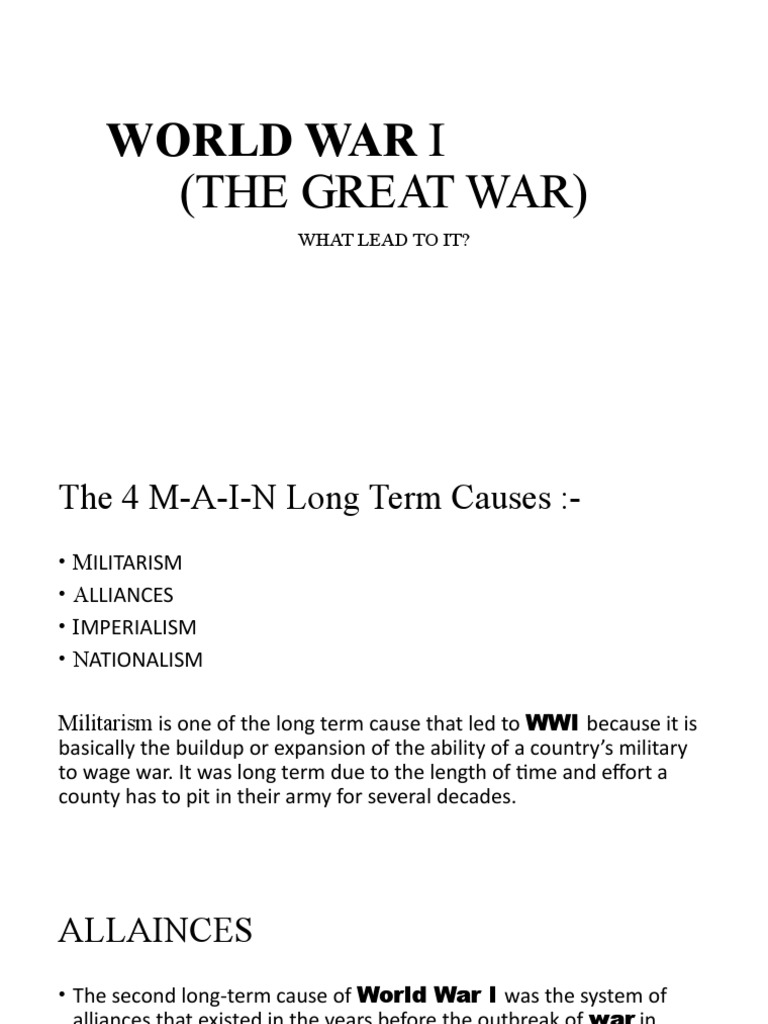 World War I (The Great War) Assingment School | PDF | History