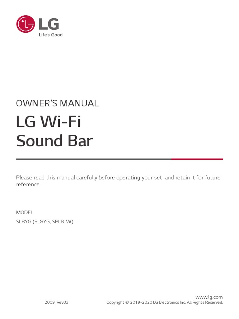 LG Wi-Fi Sound Bar: Owner'S Manual | PDF | Wi Fi | Power Supply
