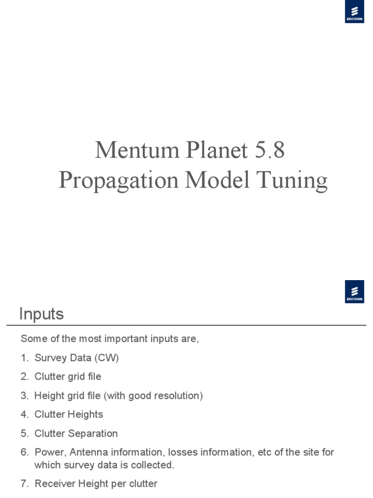 Model Tuning - Mentum Planet | PDF | Surveying | Radio Propagation