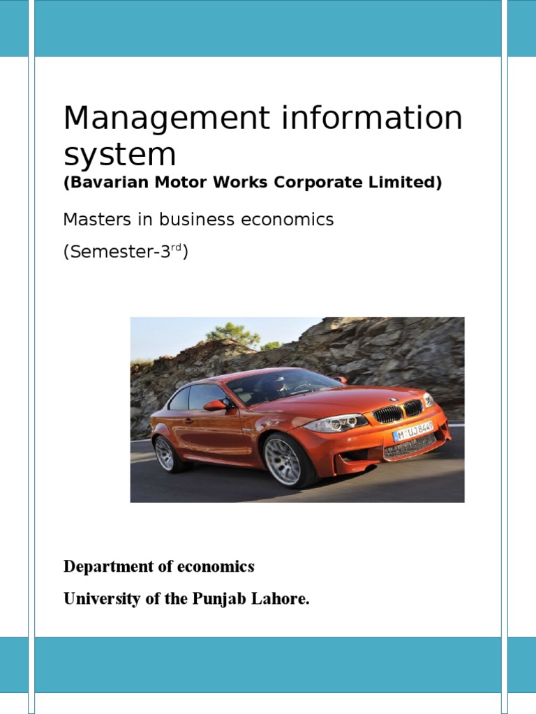 Management Information System | Bmw | Management Information System