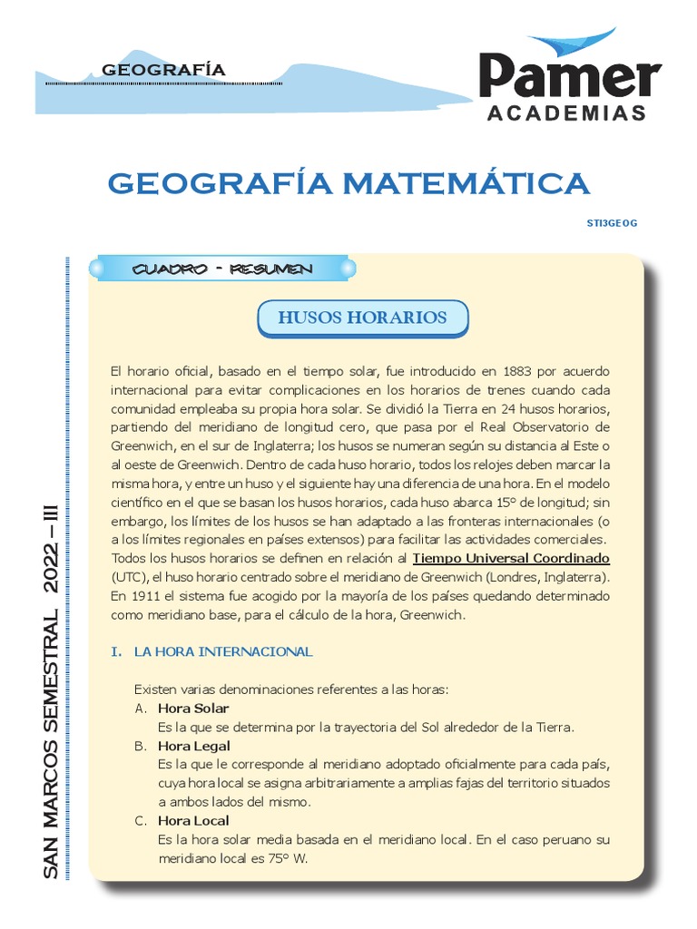 GEOGRAFÍA - N2 - Geografía Matemática | PDF | Hora | Science