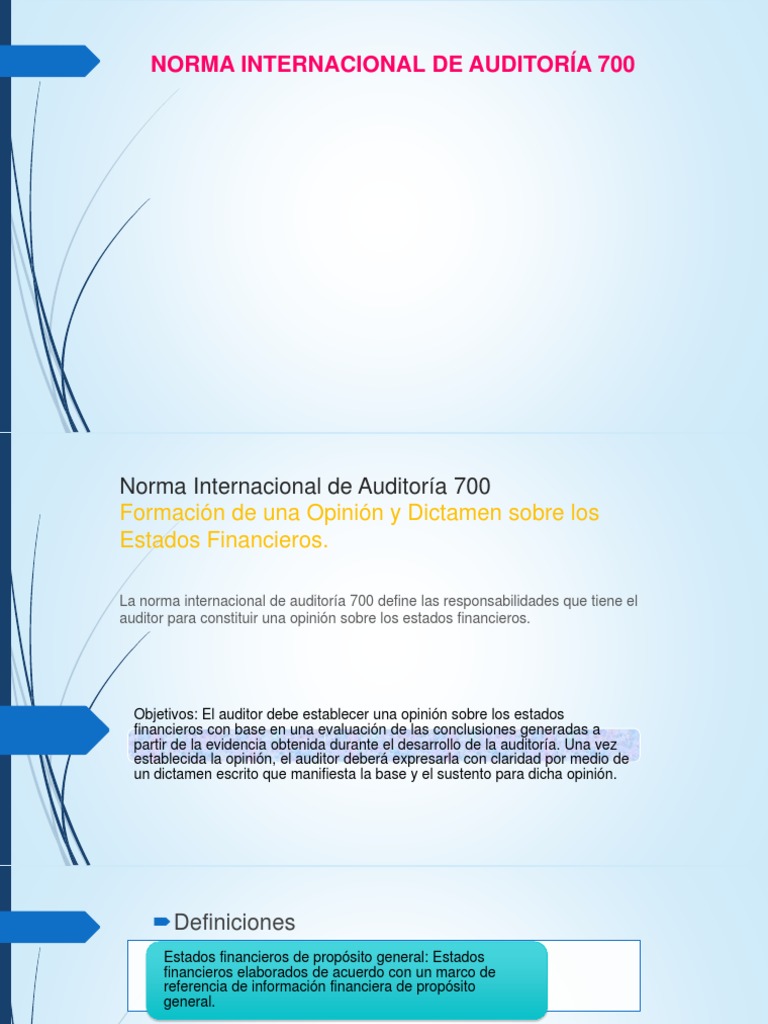 Exposicion NIA 700 Auditoria | PDF | Contralor | Auditoría