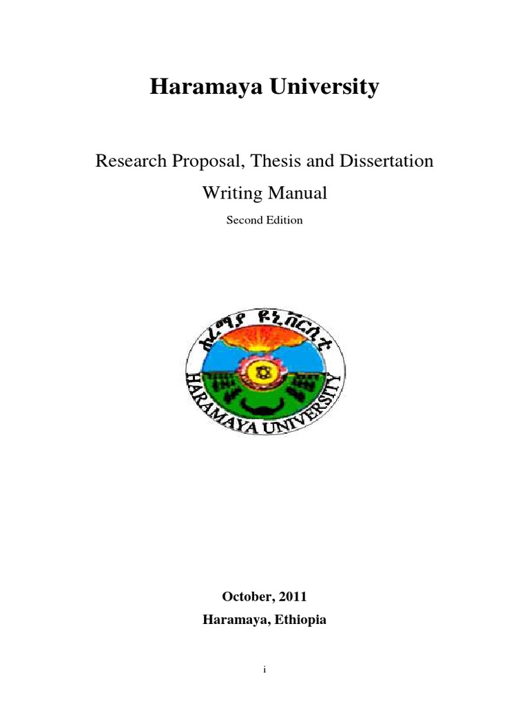 HU Research Proposal, Thesis and Dissertation Writting MANNUAL | PDF ...