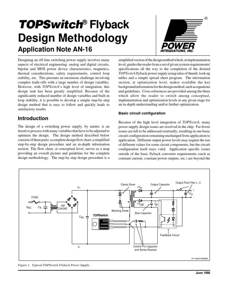 TopSwitch Flyback Flyback Design Methodology AN16 | PDF | Capacitor ...