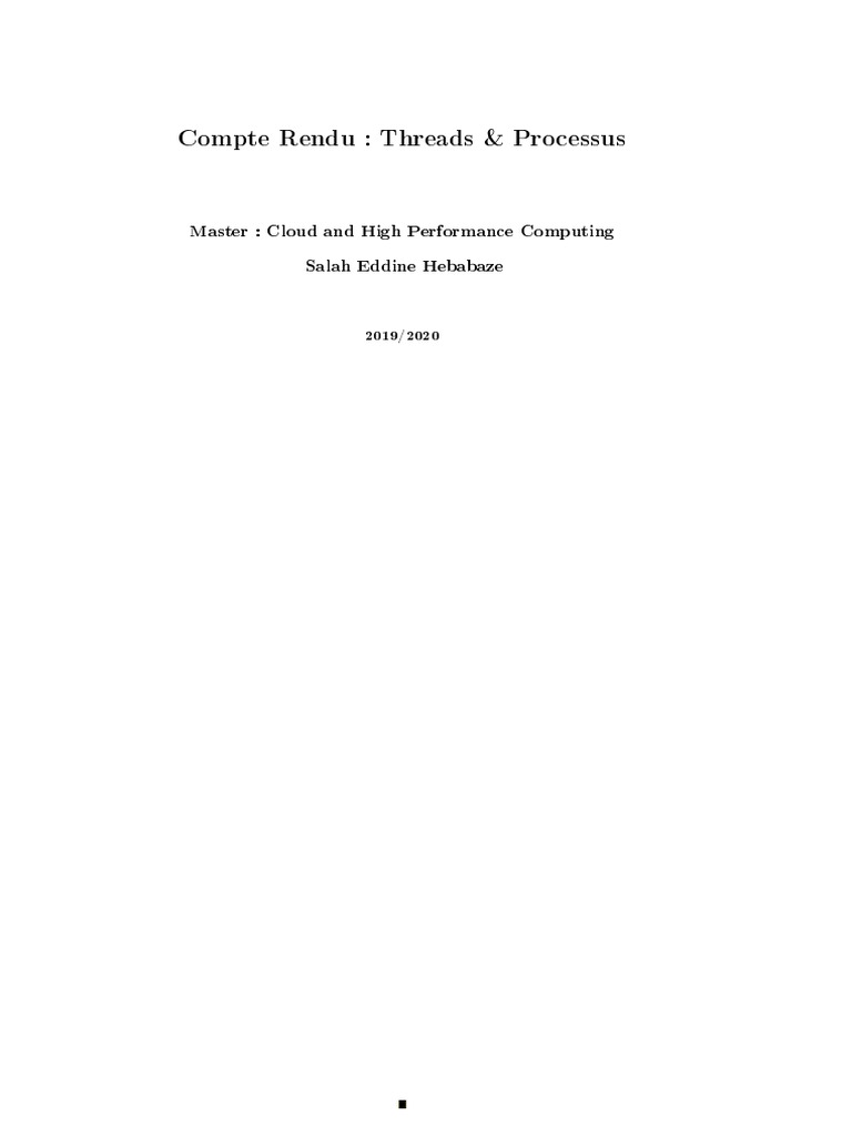 Gestion des Threads et Processus Cloud | PDF | Thread (informatique) | Parallélisme (informatique)