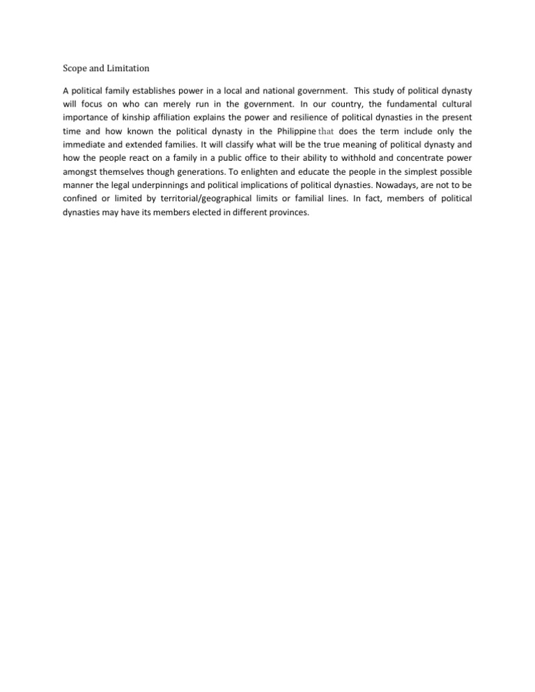 Scope and Limitation | PDF