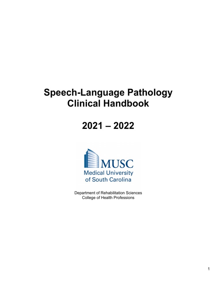Speech-Language Pathology Clinical Handbook 2021 - 2022 | PDF ...