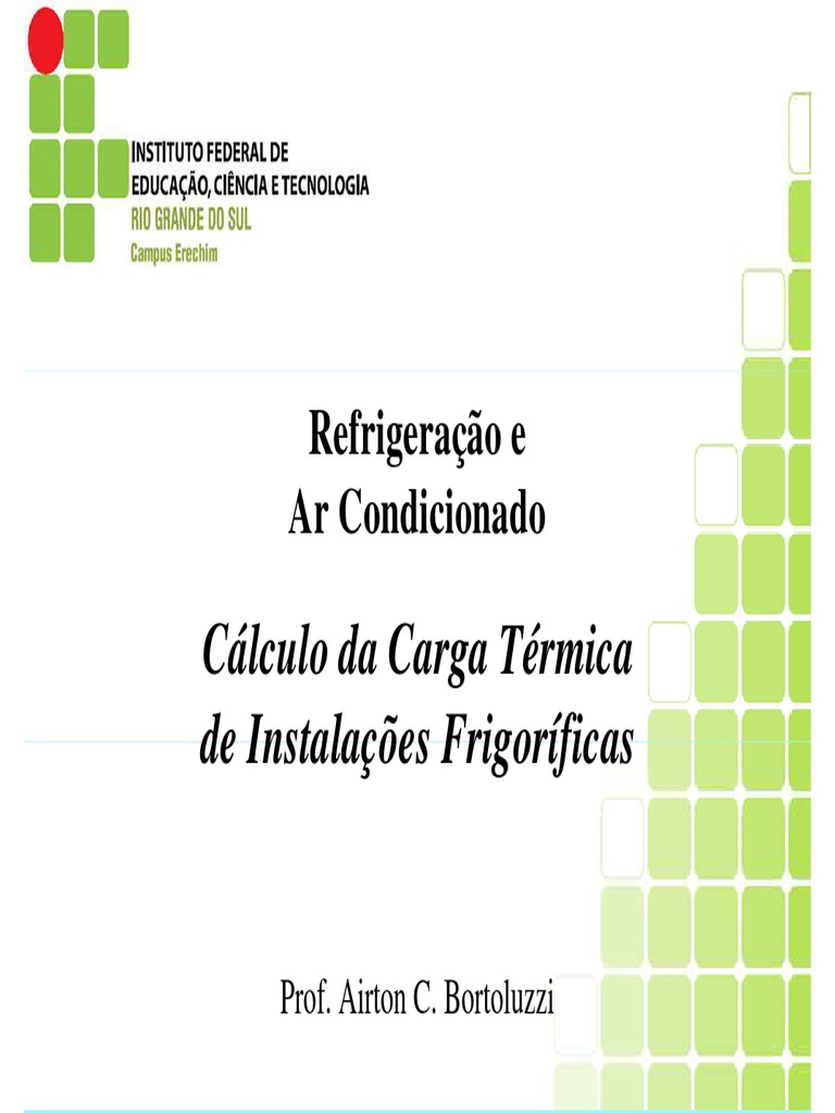 Cálculo Carga Térmica | PDF | Calor | Refrigeração