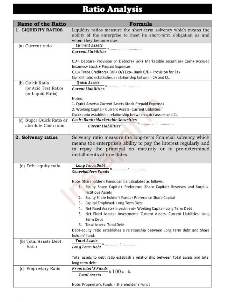 Class 12 Accounting Ratios Guide | PDF | Working Capital | Revenue