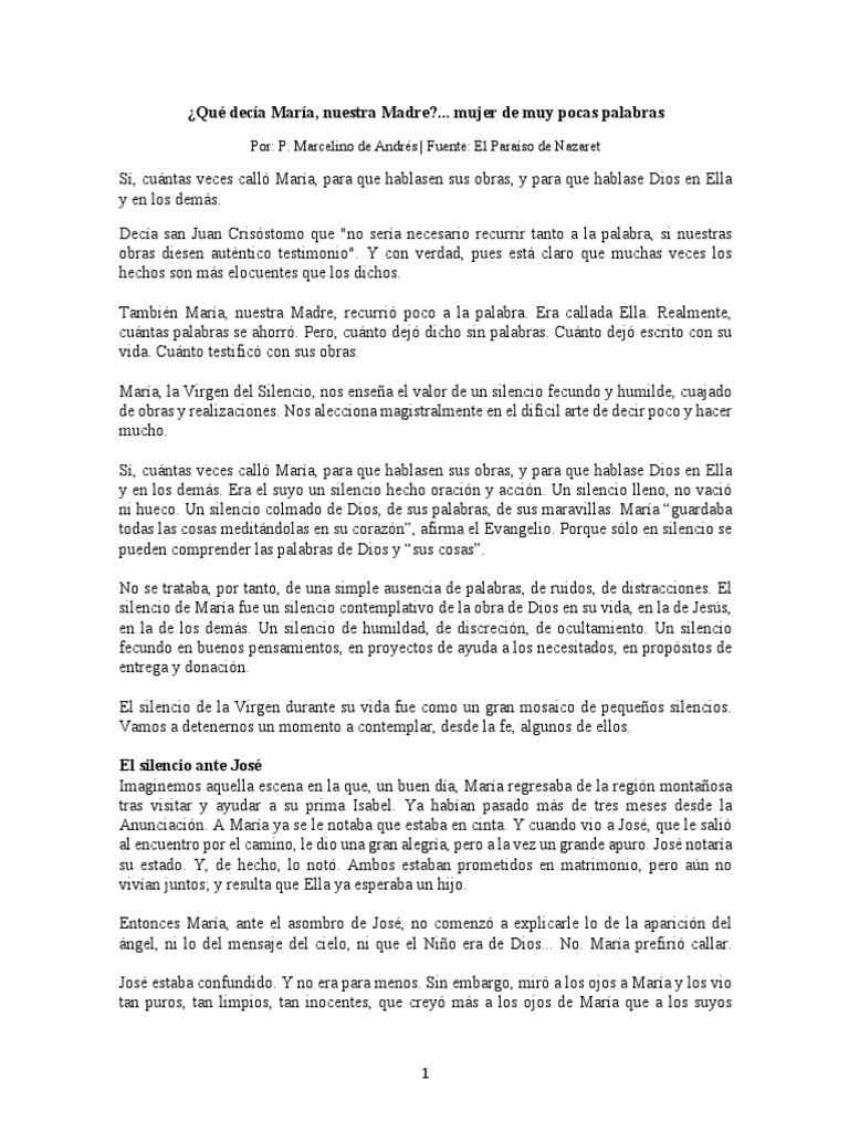 ¿Qué Decía María? | PDF | María, madre de Jesús | Jesús