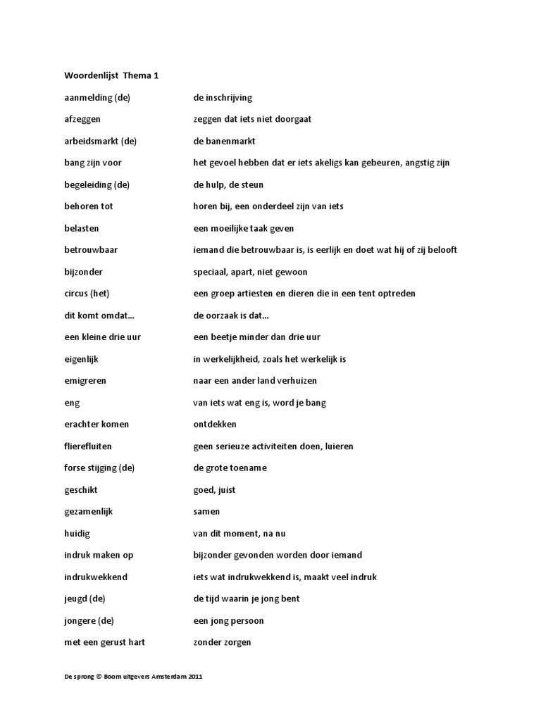 woordenlijst_thema_1 | PDF