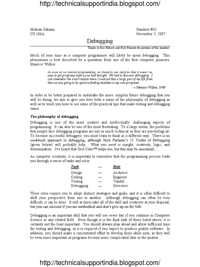 Debugging | PDF | Software Bug | Roulette Debugging | PDF | Software Bug | Roulette