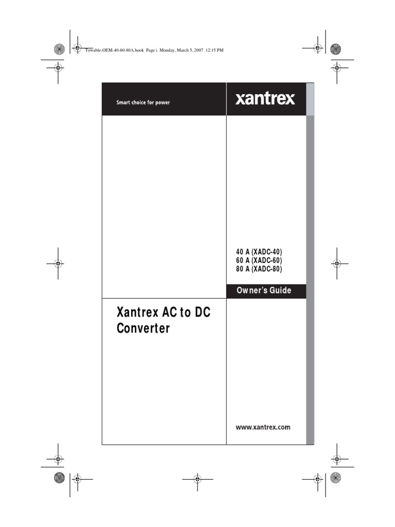 Xantrex AC To DC Converter: Manual Type | PDF | Fuse (Electrical ...