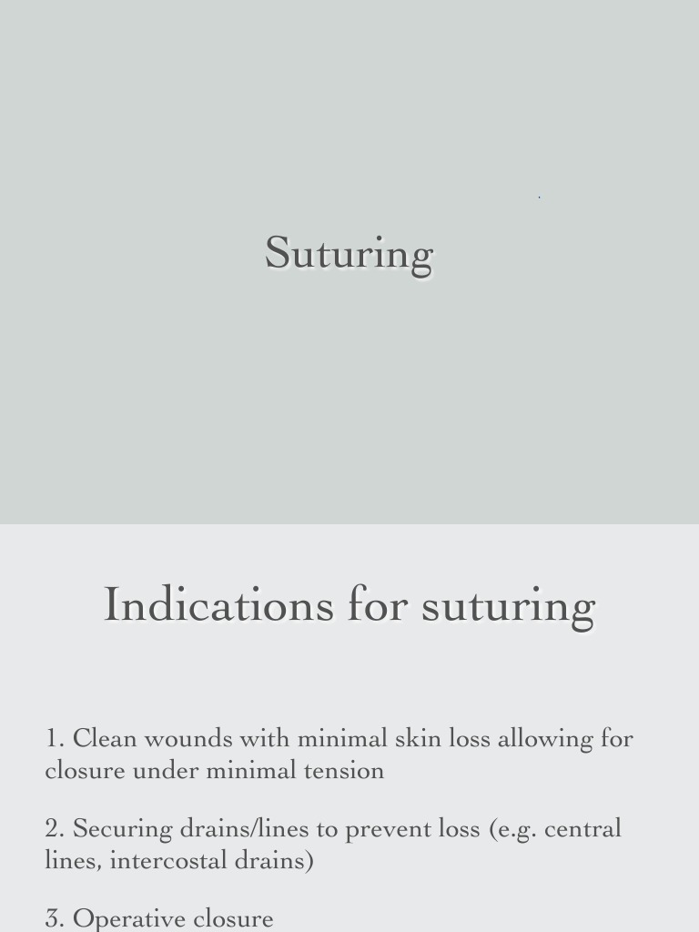 Suturing | PDF | Surgical Suture | Wound