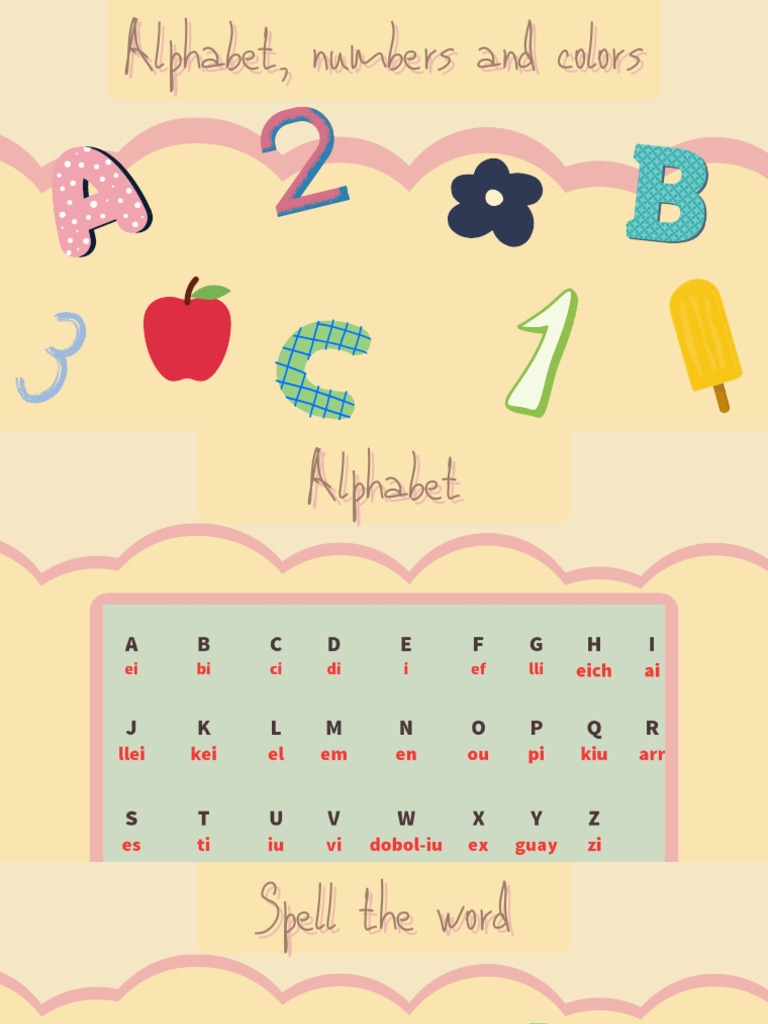 Class 1 - Alphabet, Numbers and Colors | PDF