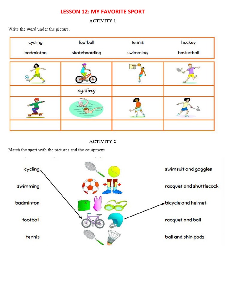 Worksheet - Sports and Hobbies | PDF