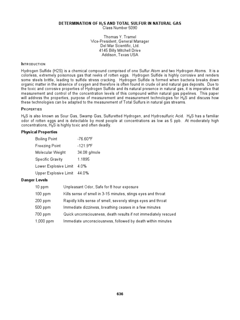 H2S Measurement in Natural Gas Systems | PDF | Sulfur | Ultraviolet