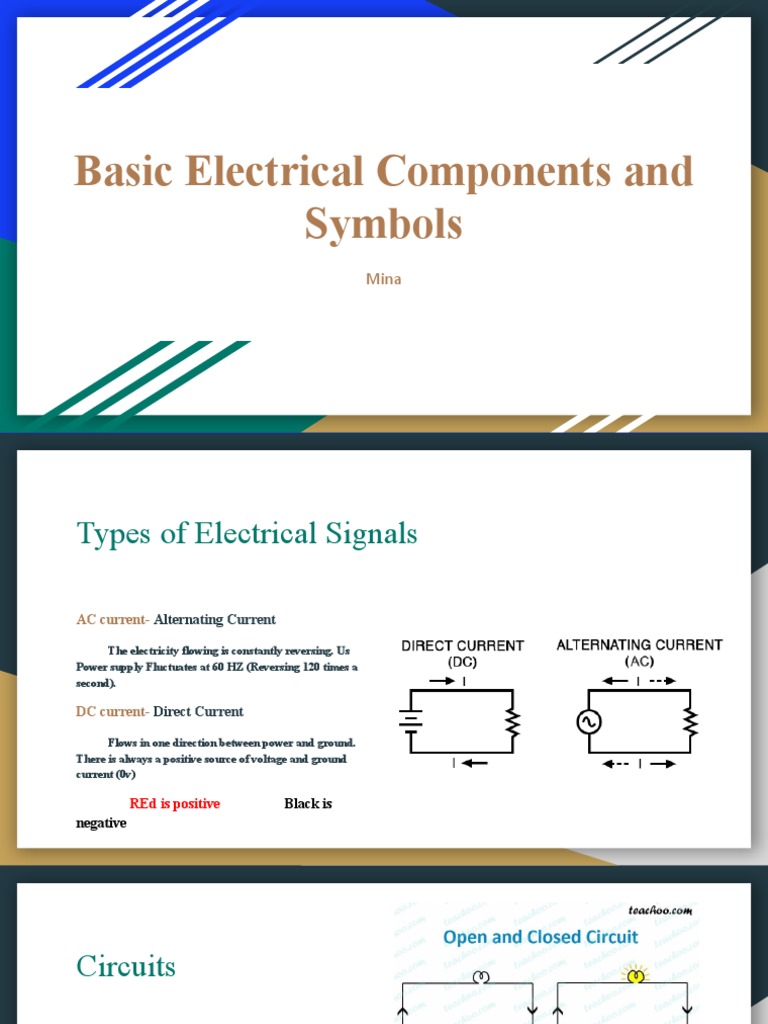 Basic Electrical Components and Symbols | PDF