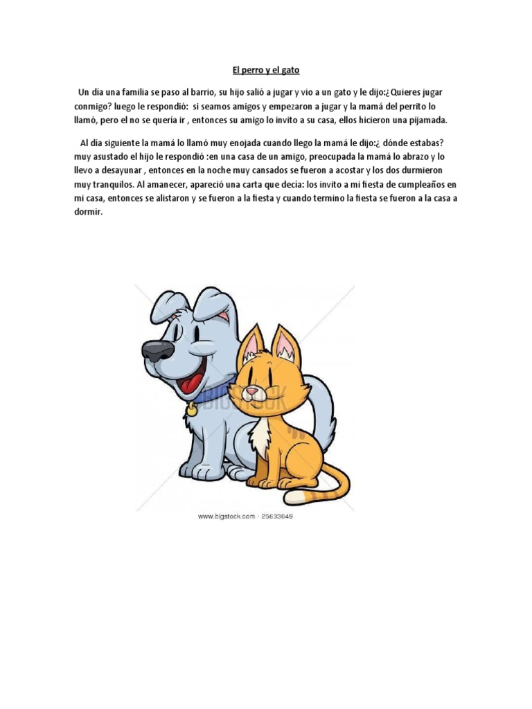 Cuento infantil: El perro y el gato | PDF | Novela negra, policíaca y ...