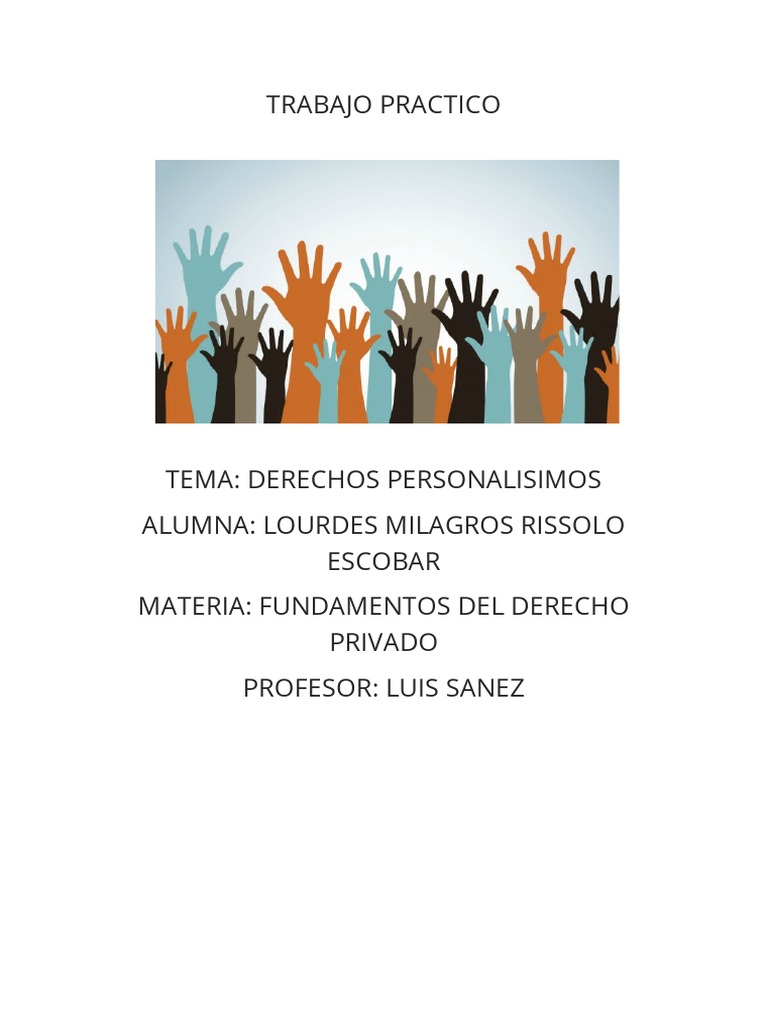 Derechos Personalisimos | PDF | Derechos | Libertad