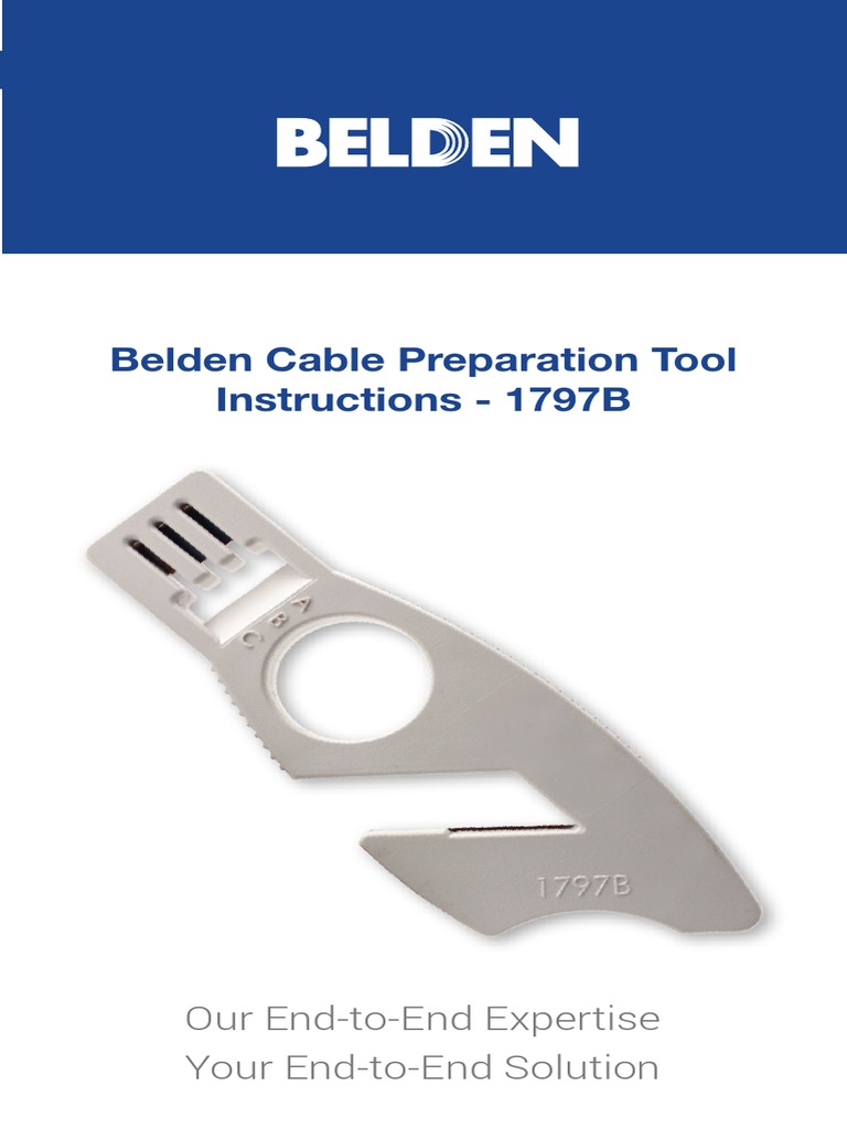 Belden Cable Preparation Tool Instructions - 1797B | PDF | Wire | Blade
