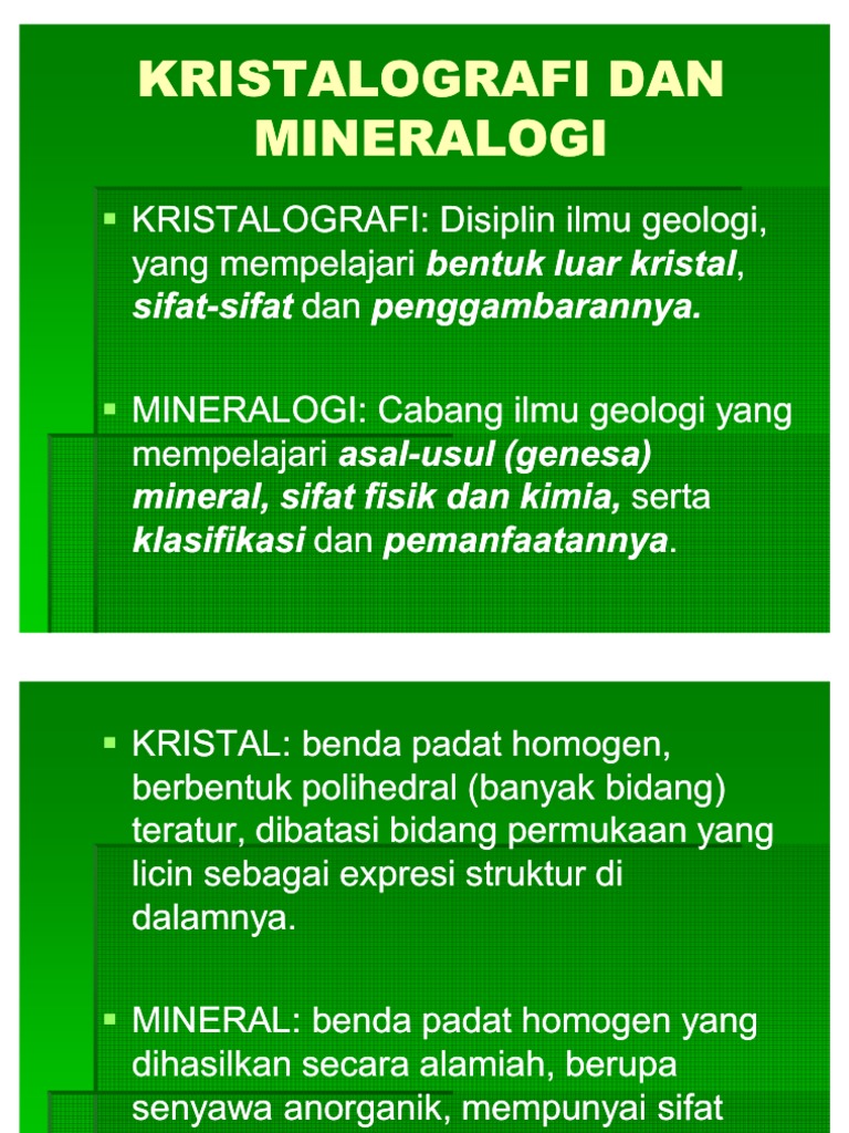 Kristalografi Dan Mineralogi | PDF
