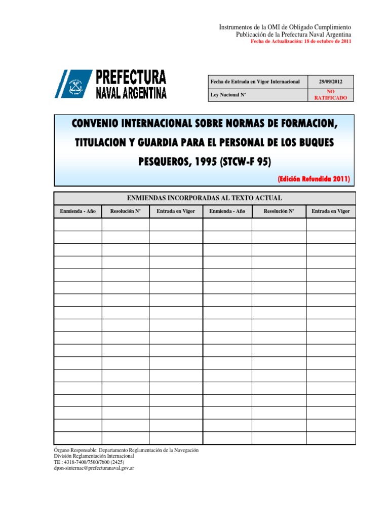 STCW F 95 | PDF | Tratado