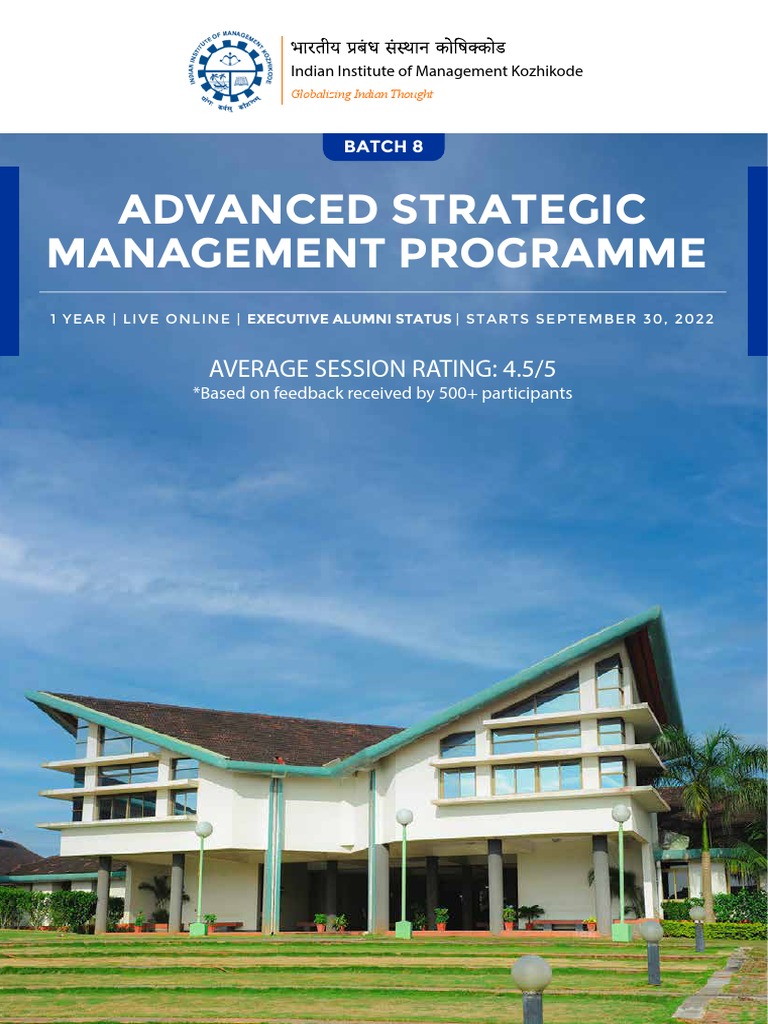 Advanced Strategic Management Programme: Average Session Rating: 4.5/5 ...