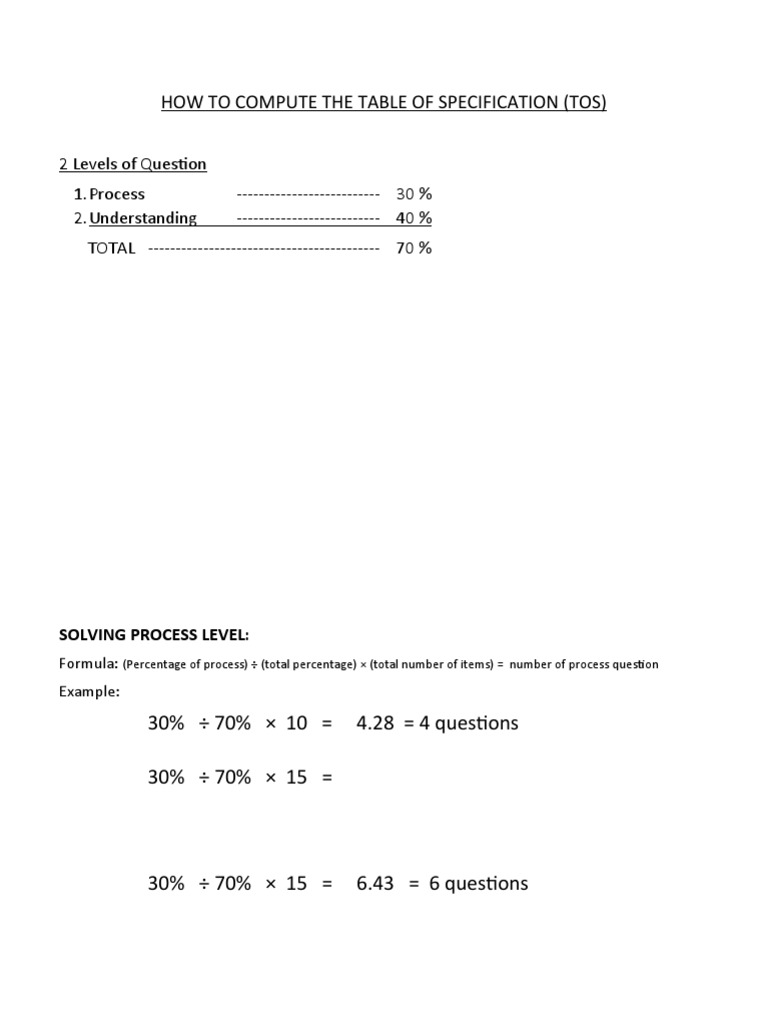 How To Compute The Table of Specification | PDF
